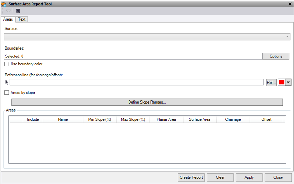 Surface Area Report Tool – TBCANZ